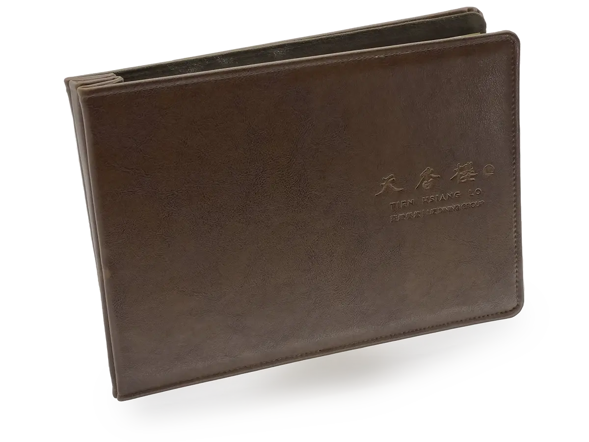 M-shaped MENU Detail #02a: – Handcrafted Menu Book with MEMU™ Lamb Logo