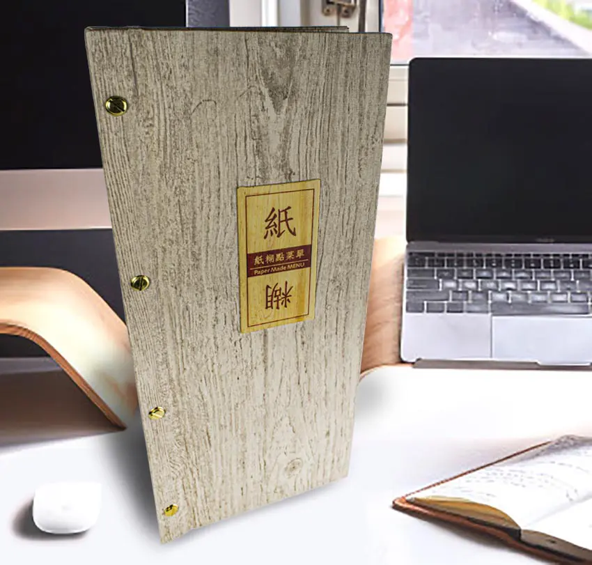 Paper-mache MENU #09: – Handcrafted Menu Book with MEMU™ Lamb Logo